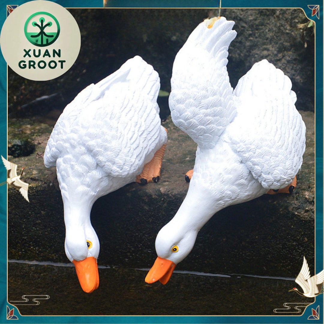 Pair of Bizarre Plastic Drinking Duck Statues for Garden Decoration - Etsy