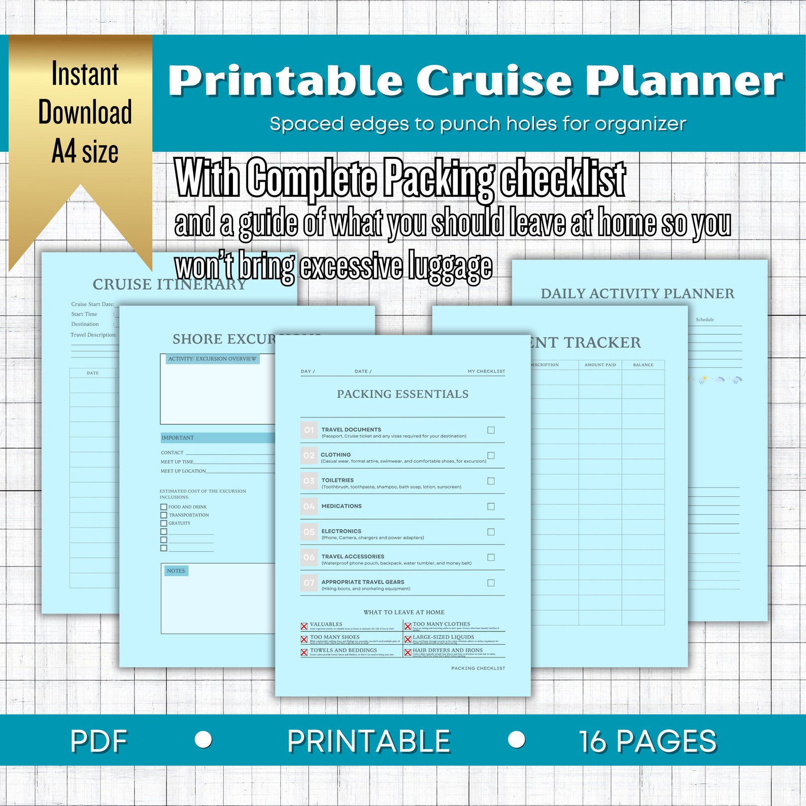 Printable Cruise Planner, Cruise Checklist, Cruise Preparation, Packing ...