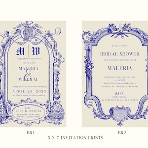 Gilded Age Wedding Invitation Template Set (digital Download) - Etsy