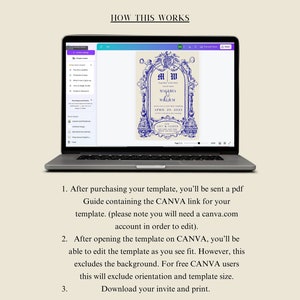 Gilded Age Wedding Invitation Template Set (digital Download) - Etsy