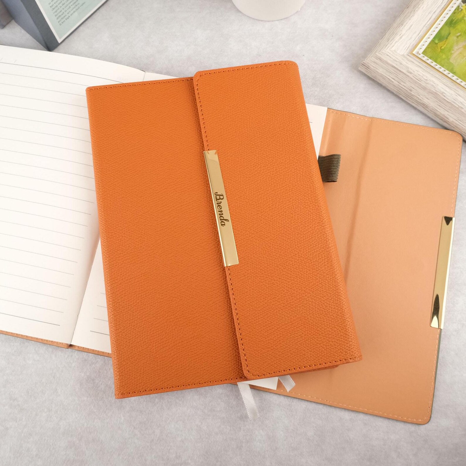 Custom Notebook and Pen Set, Personalized Diary With Gift Box, Leather ...
