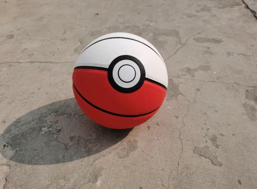 Funny Pokémon Pokeball Pattern Basketball, Anime Peripherals Pikachu ...