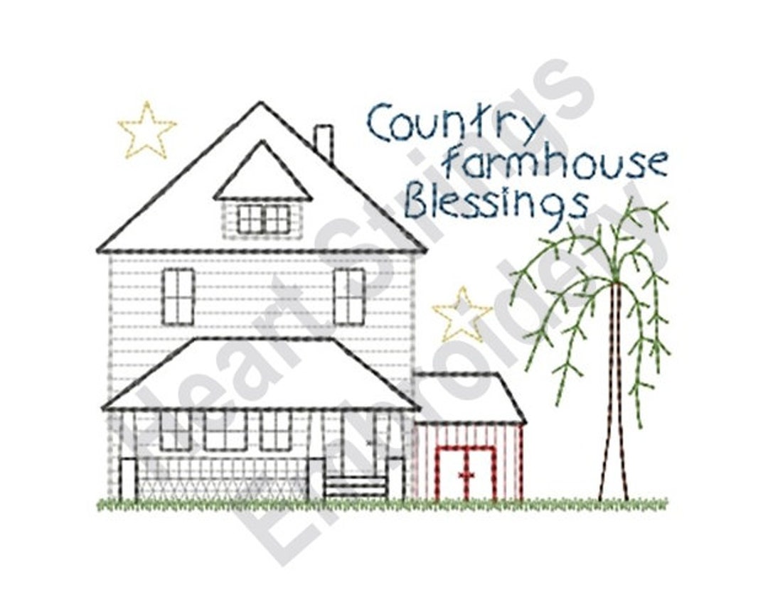 Farmhouse Blessings - Machine Embroidery Design, Embroidery Designs ...