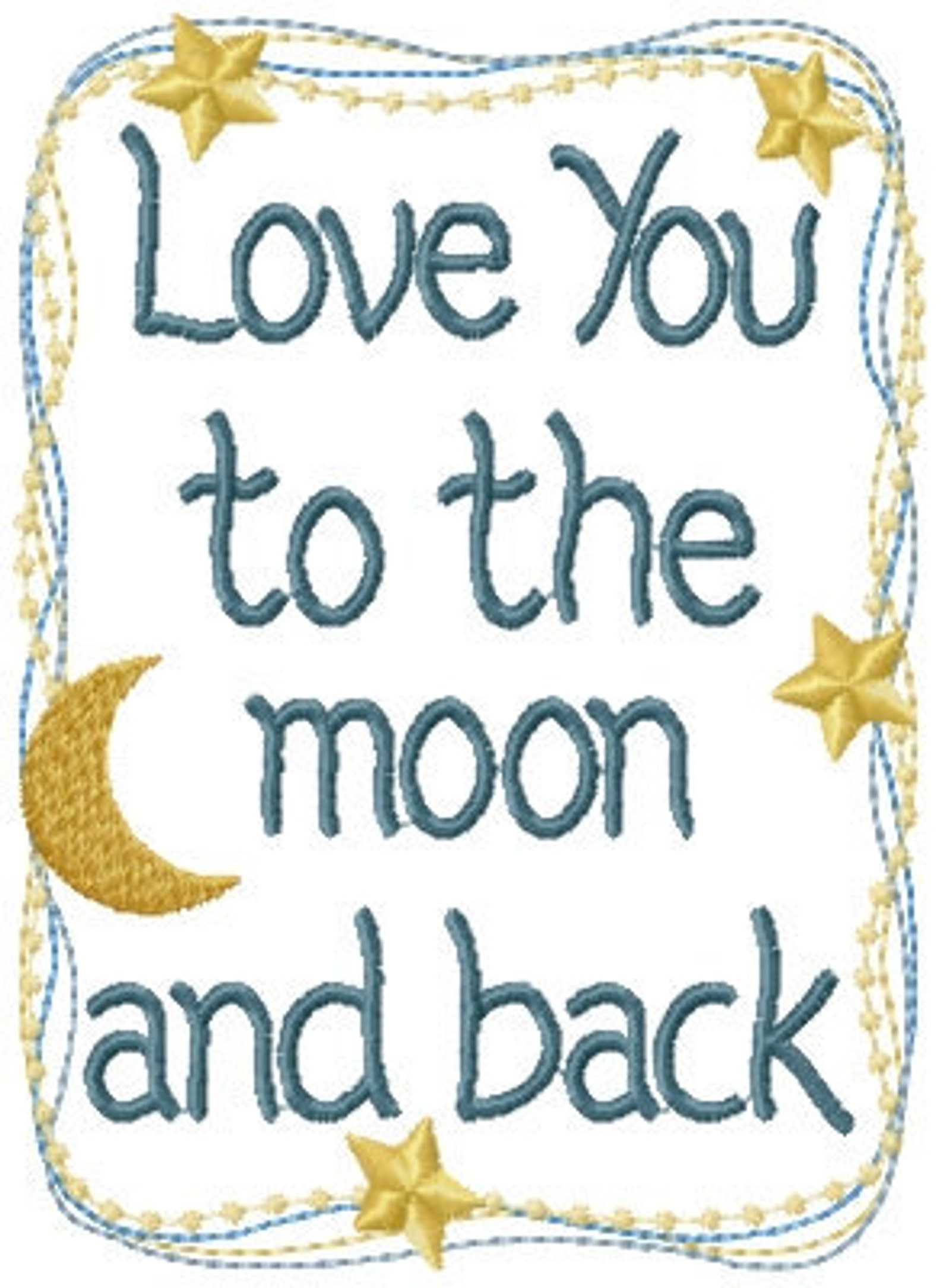 Love You to the Moon & Back Sampler Machine Embroidery Design - Etsy