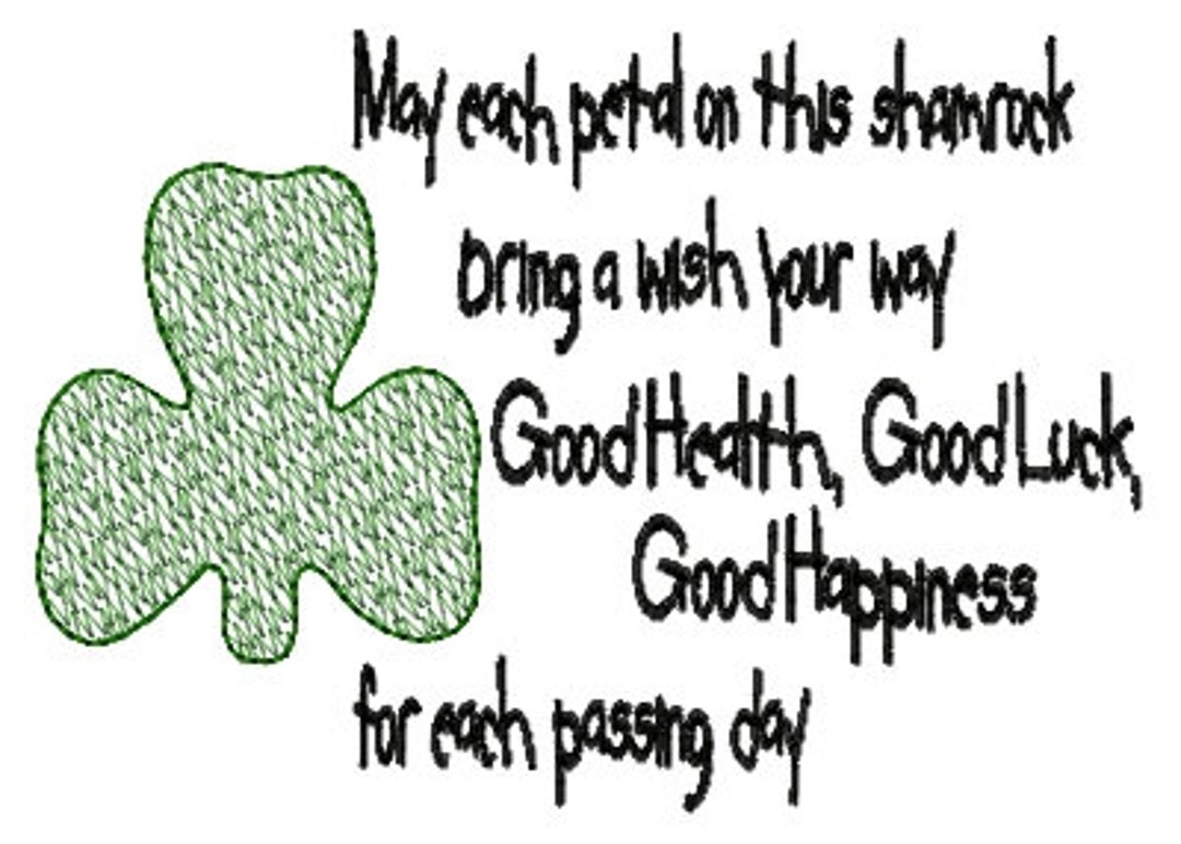 Irish Prayer Shamrock St Patrick's Day Prim Redwork Primitive Sampler ...