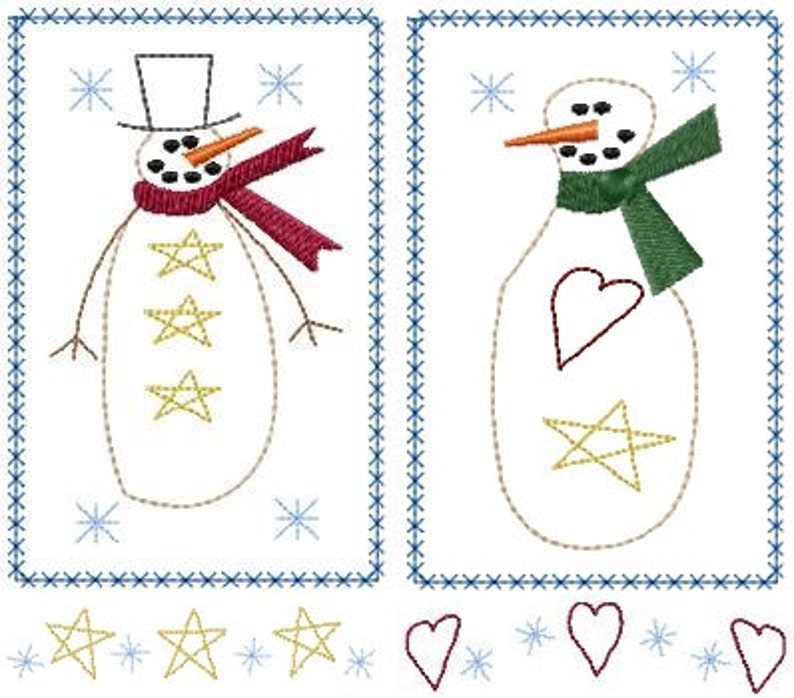 Simple Snowmen Machine Embroidery Design Embroidery Designs - Etsy