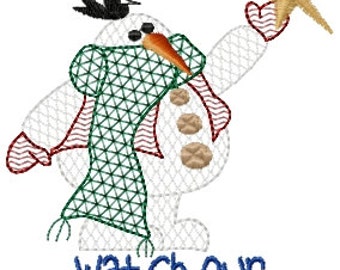 Primitive Machine Embroidery Design-star Snowmanversion - Etsy