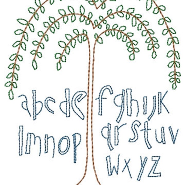 Willow Tree Embroidery Alphabet - Etsy