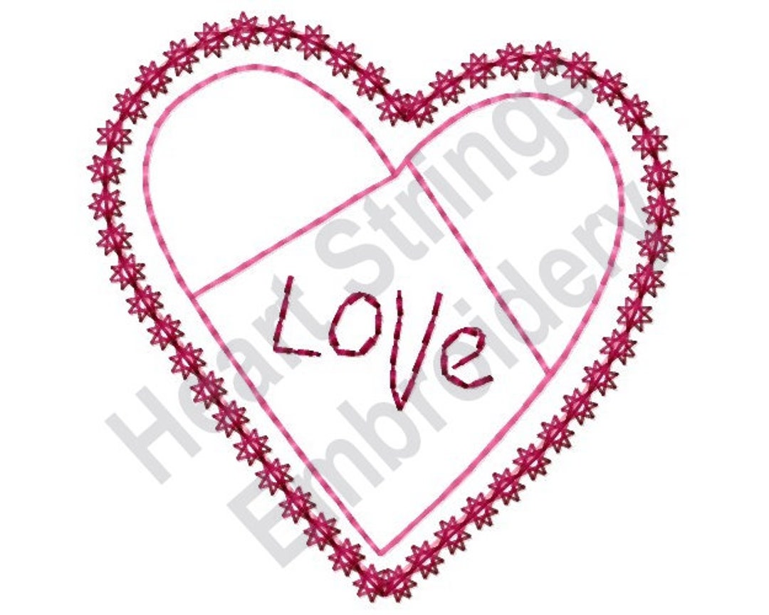 Redwork Heart - Machine Embroidery Design, Embroidery Designs, Machine ...