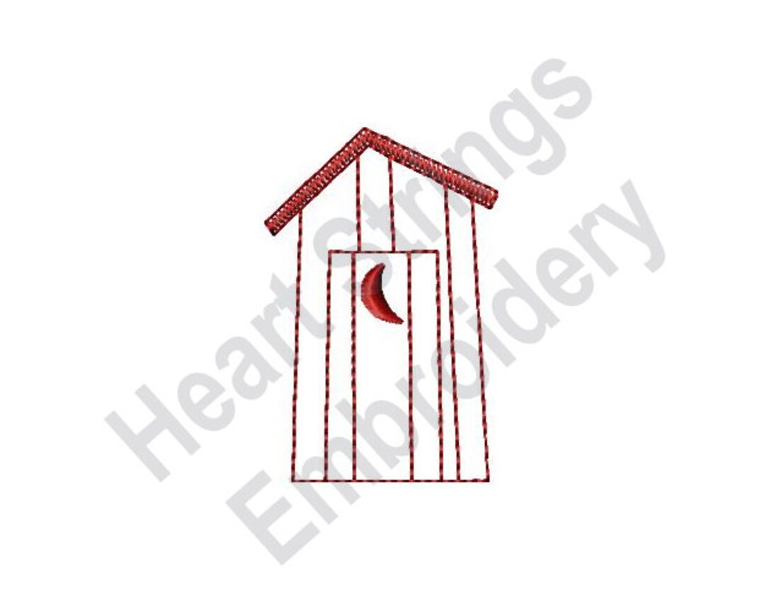 Redwork Outhouse -machine Embroidery Design, Embroidery Designs ...