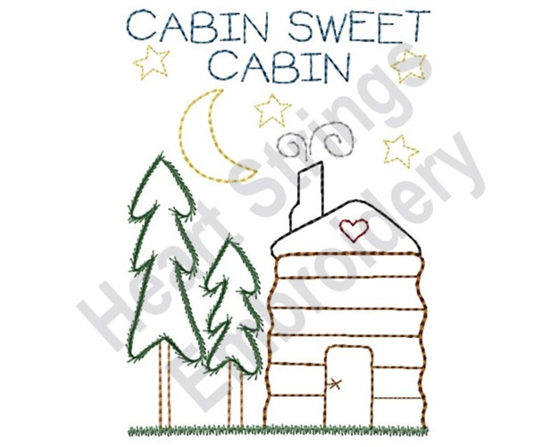 Cabin Sweet Cabin Machine Embroidery Design, Embroidery Designs ...