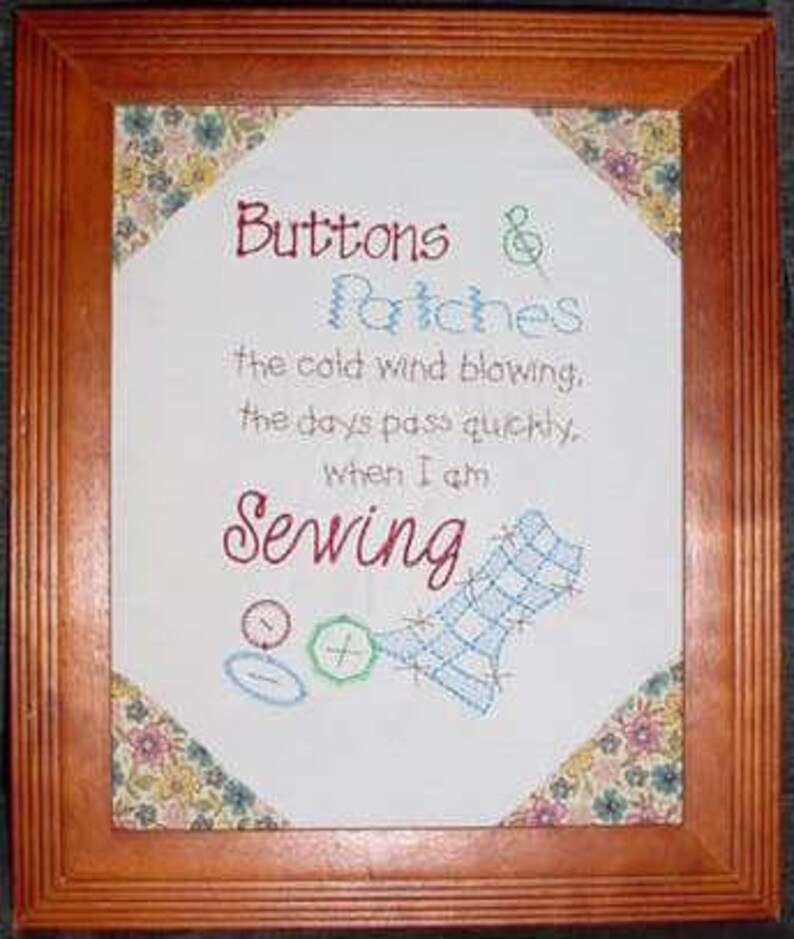 Sewing Poem Buttons & Patches Sampler Machine Embroidery - Etsy
