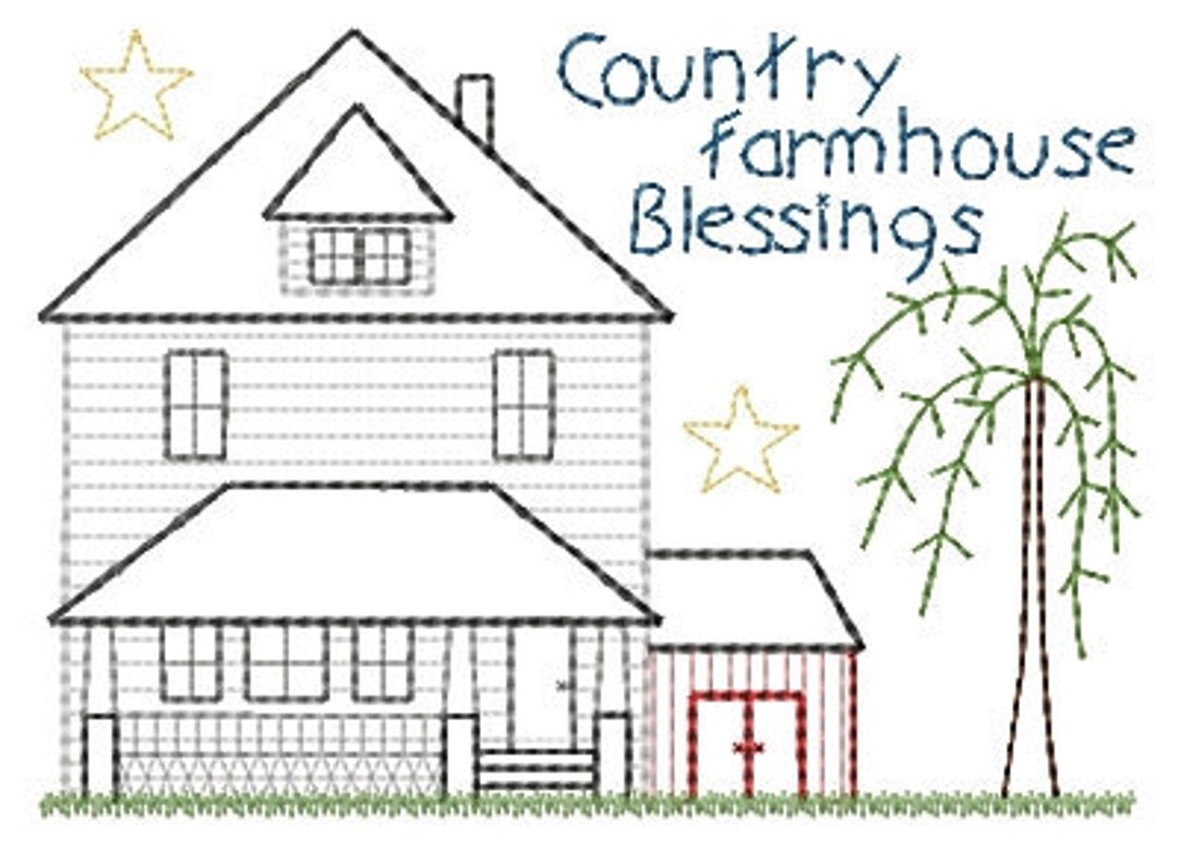 Country Farmhouse Blessings Sampler Machine Embroidery Design - Etsy