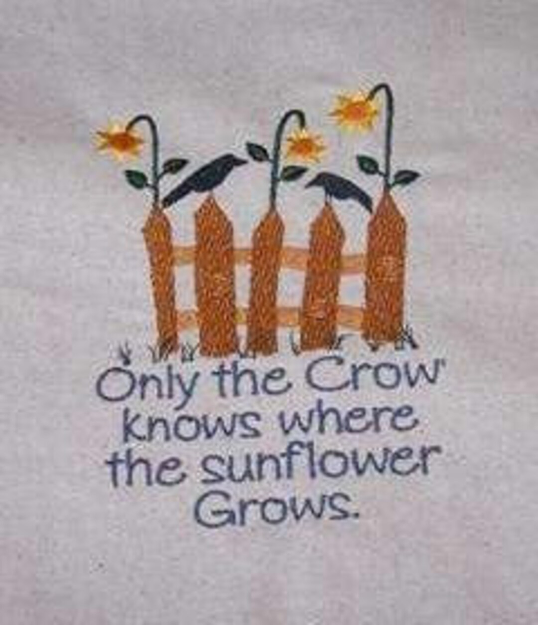 Only Crow Knows Where the Sunflower Grows Machine Embroidery Design ...