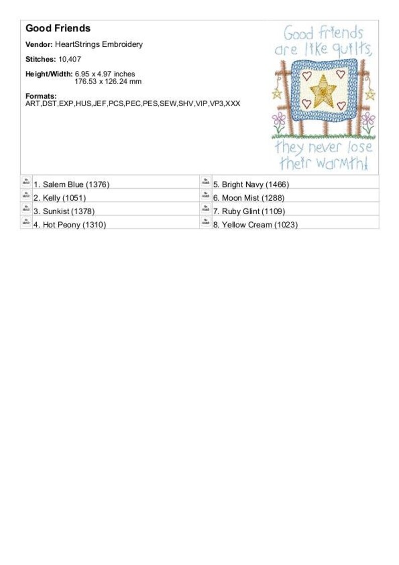 Good Friends Machine Embroidery Design Embroidery Designs | Etsy