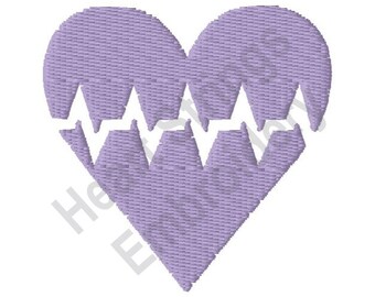 Heartbeat Machine Embroidery Design - Etsy