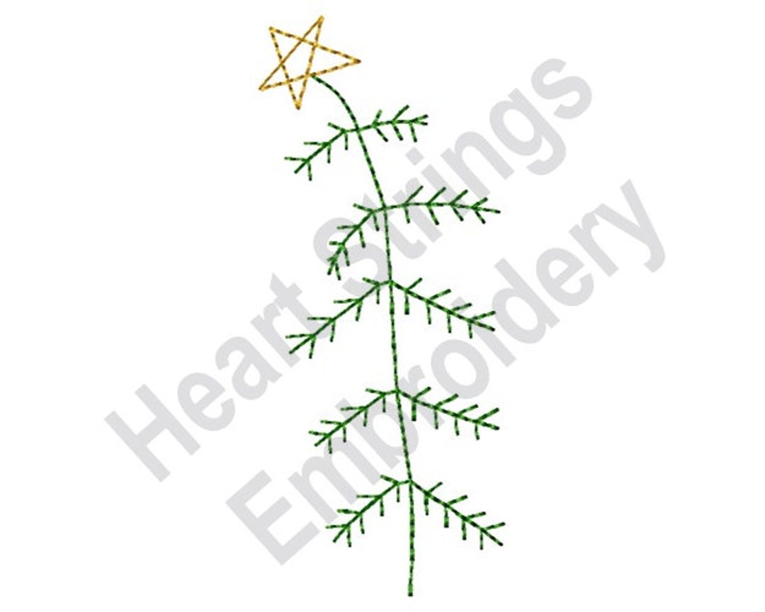 Primitive Christmas Tree -machine Embroidery Design, Embroidery Designs ...