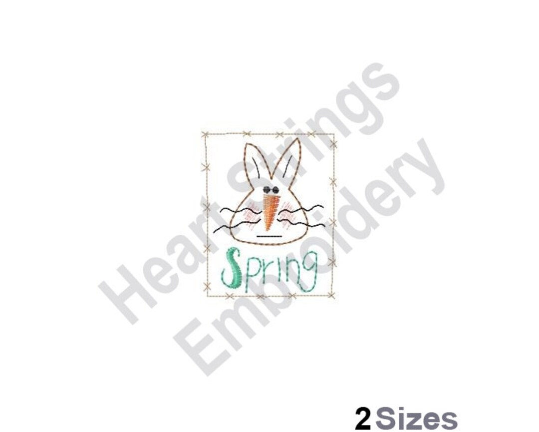 Spring Bunny - Machine Embroidery Design - Size 2 - Etsy