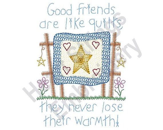 Good Friends Machine Embroidery Design Embroidery Designs | Etsy