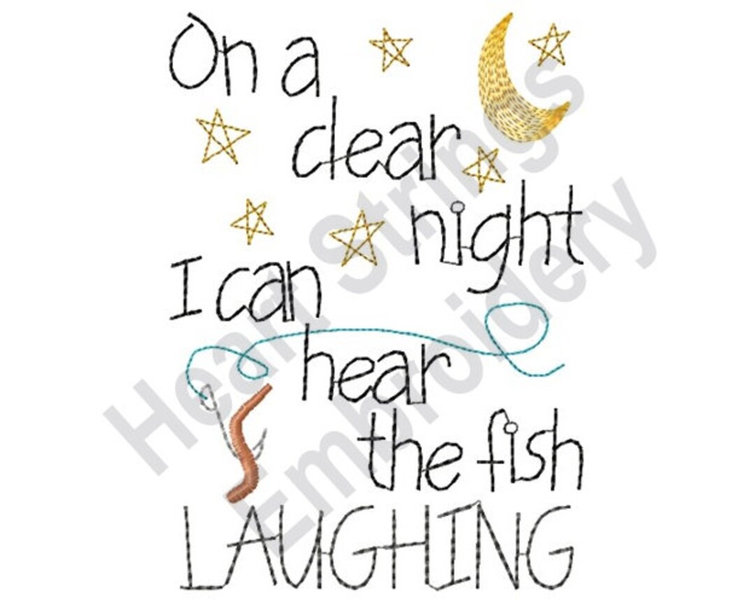 Fish Laughing Saying - Machine Embroidery Design, Embroidery Designs ...