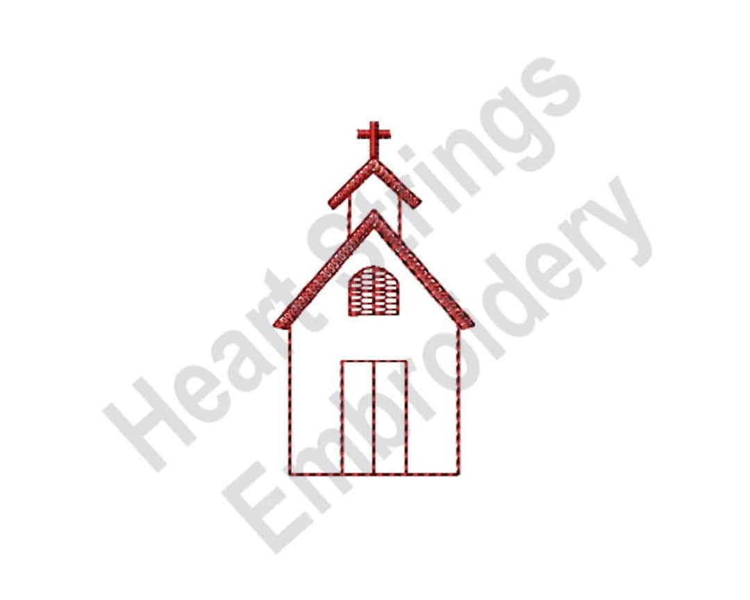 Redwork Church - Machine Embroidery Design, Embroidery Designs, Machine ...
