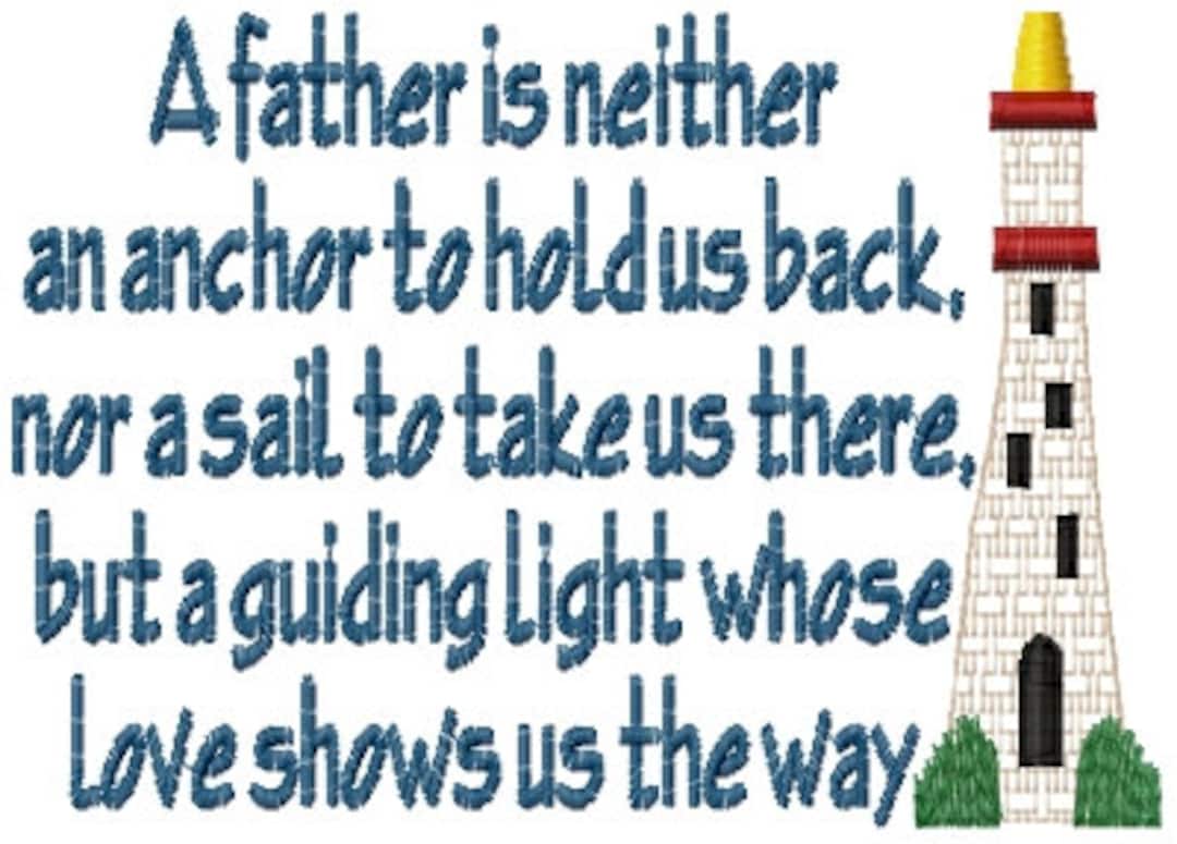 Father's Day Saying Lighthouse Dad is Guiding Light Daddy Love Sampler ...
