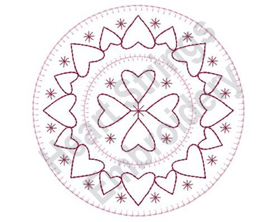 Candle Mat Hearts Machine Embroidery Design, Embroidery Designs ...