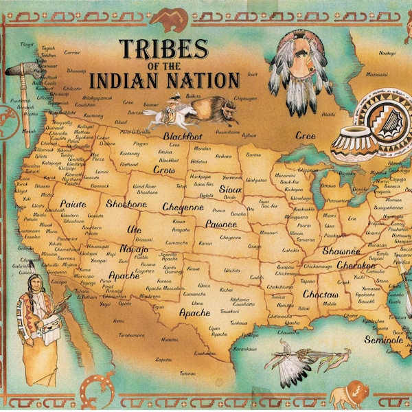 Native American Map - Etsy