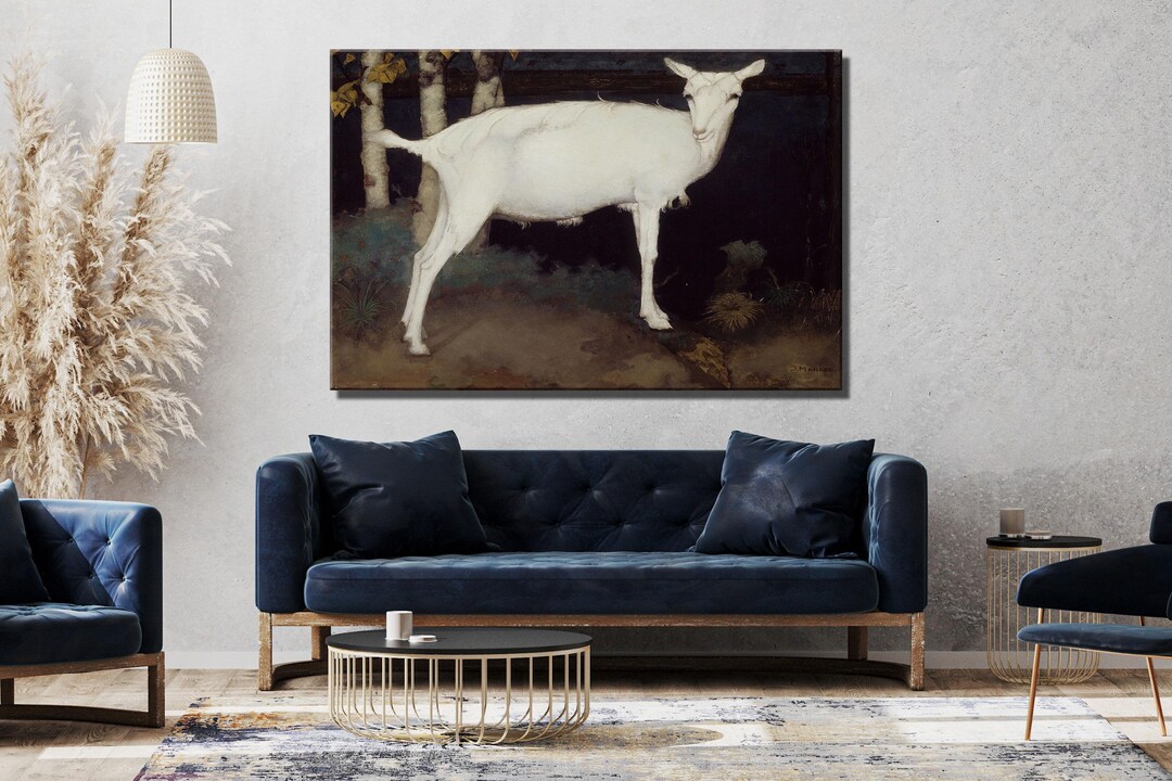 Jan Mankes Canvas Art Print - Young White Goat Animal Wall Decor ...