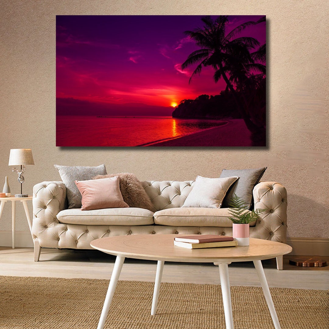 Aesthetic Sunset Canvas Wall Art Design / Sunset Poster / Poster Print ...