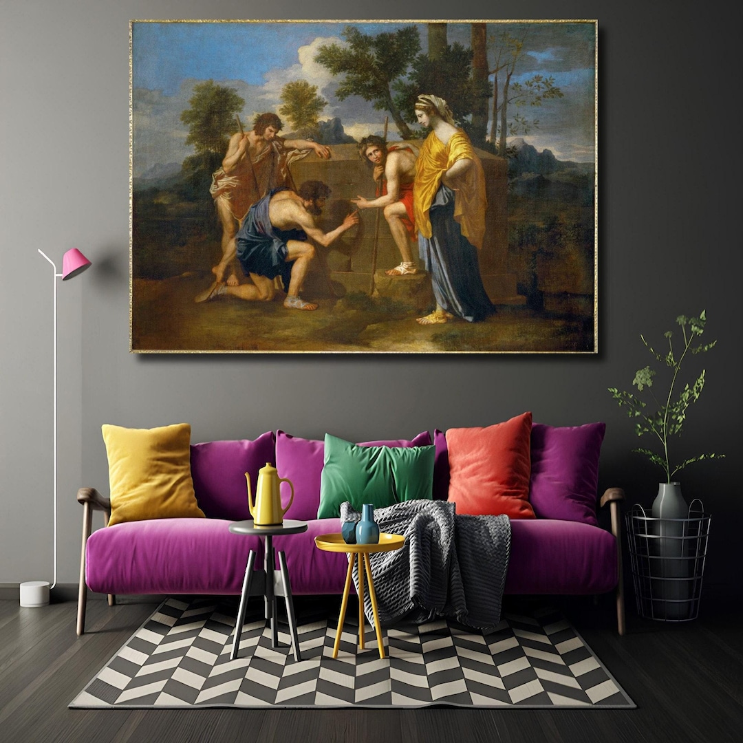 Nicolas Poussin: the Arcadian Shepherds Canvas Poster Wall Art et in ...