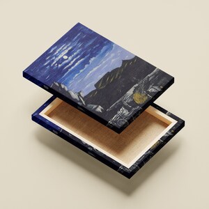 Niko Pirosmani Canvas Wall Art: Arsenali Mountain at Night Poster ...