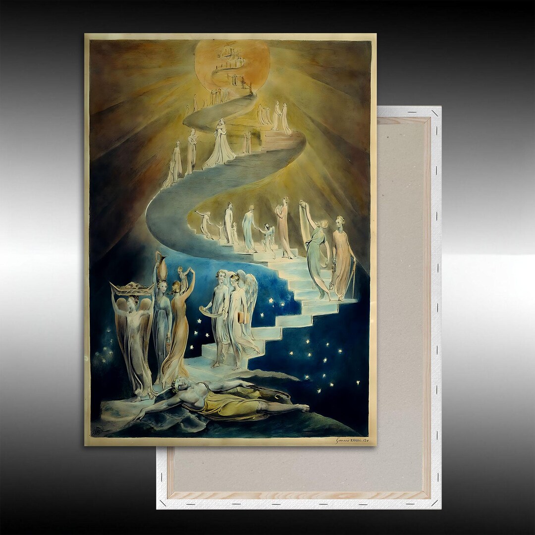 William Blake: Jacob's Ladder Canvas Art Print - Home Decor - Etsy