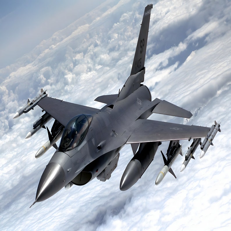 Fighter Squadron F16 Canvas Wall Art Design / POSTER or CANVAS READY to ...