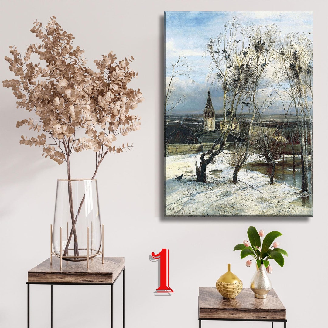 Savrasov 'the Rooks Have Returned' Canvas Art Print - Etsy