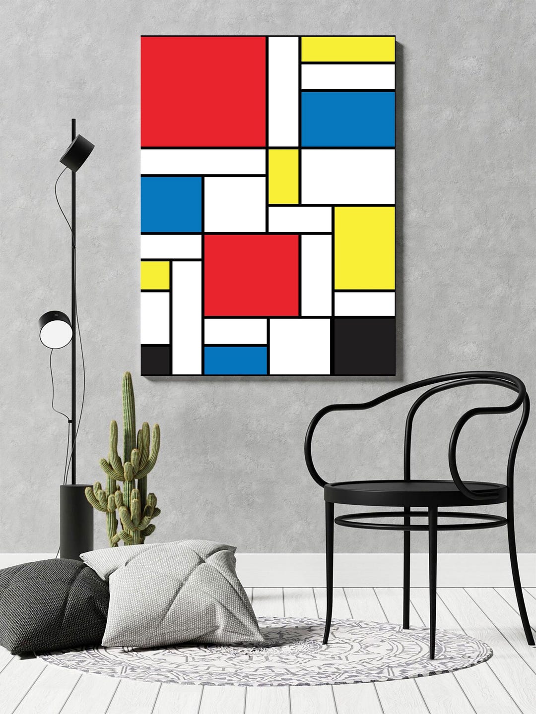Piet Mondrian Ready to Hang Canvas Art, Reproduction Canvas Art ...