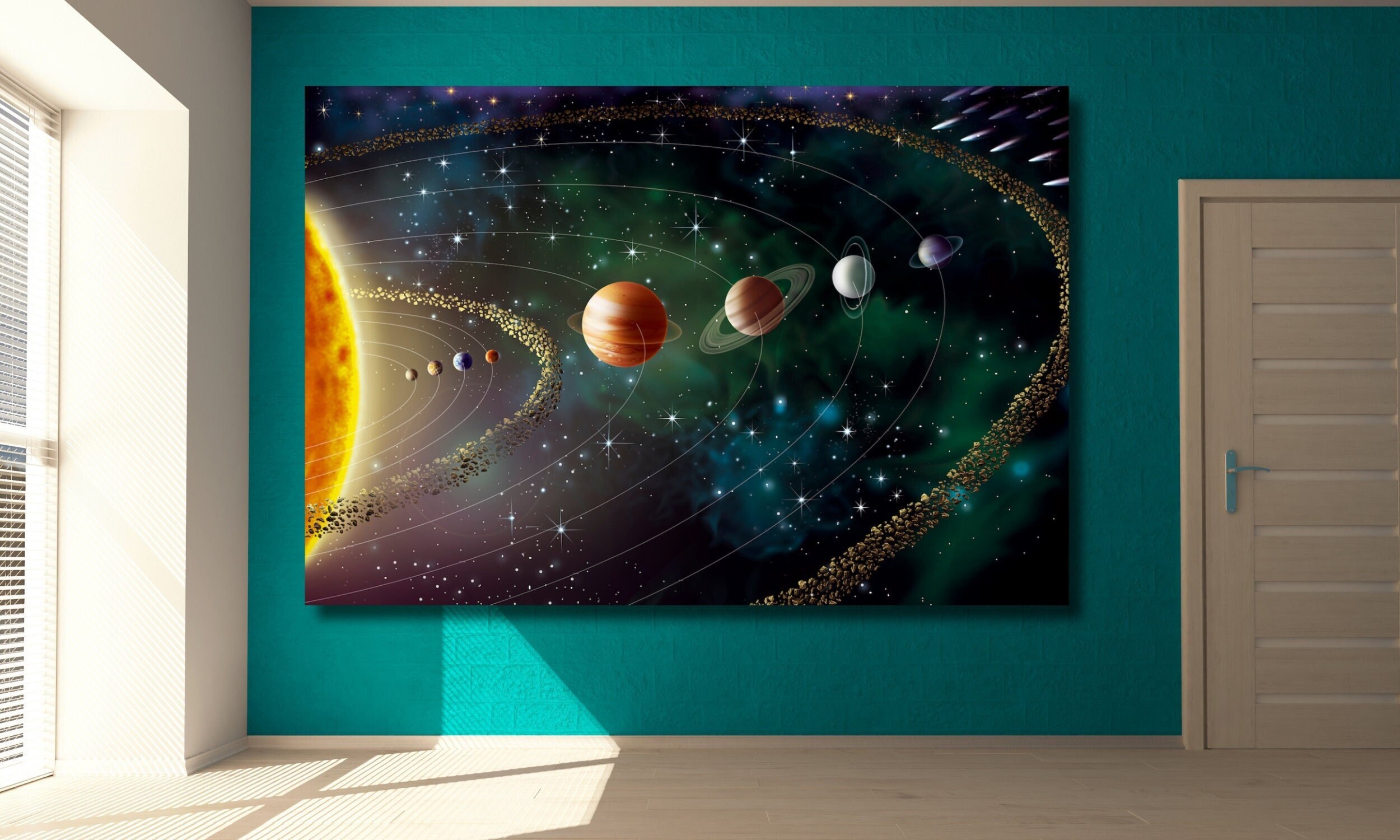 SOLAR SYSTEM on Canvas Wall Art Print Poster|space Artwork|outer Space ...