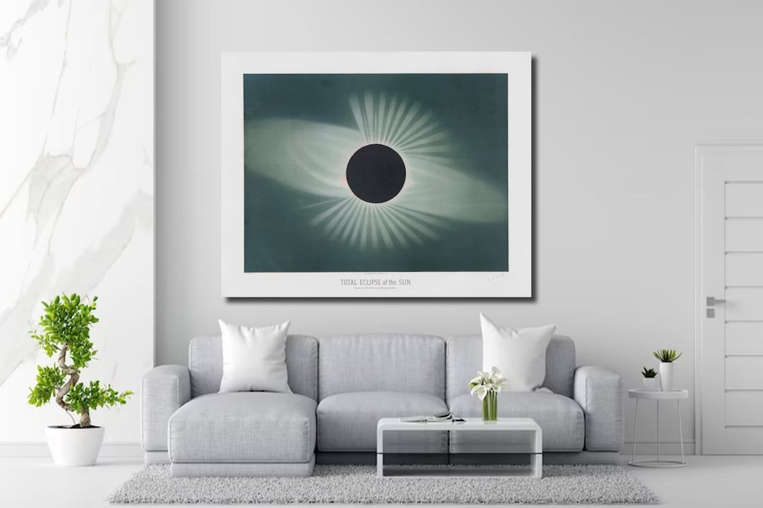 Etienne Leopold Trouvelot Canvas : Total Eclipse of the Sun. the ...