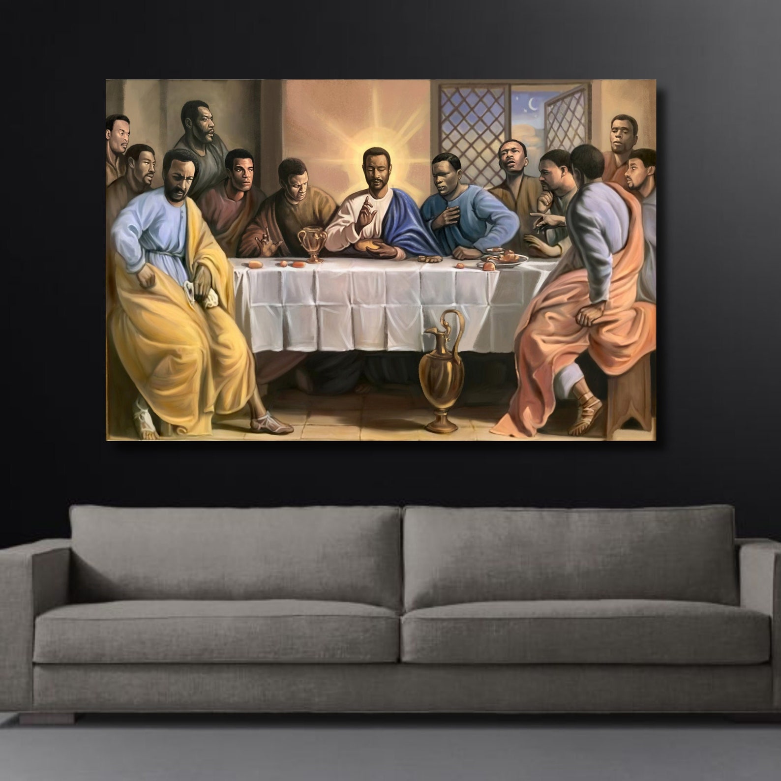 Last Supper African Canvas Art,black Last Supper Poster, Christian Wall ...