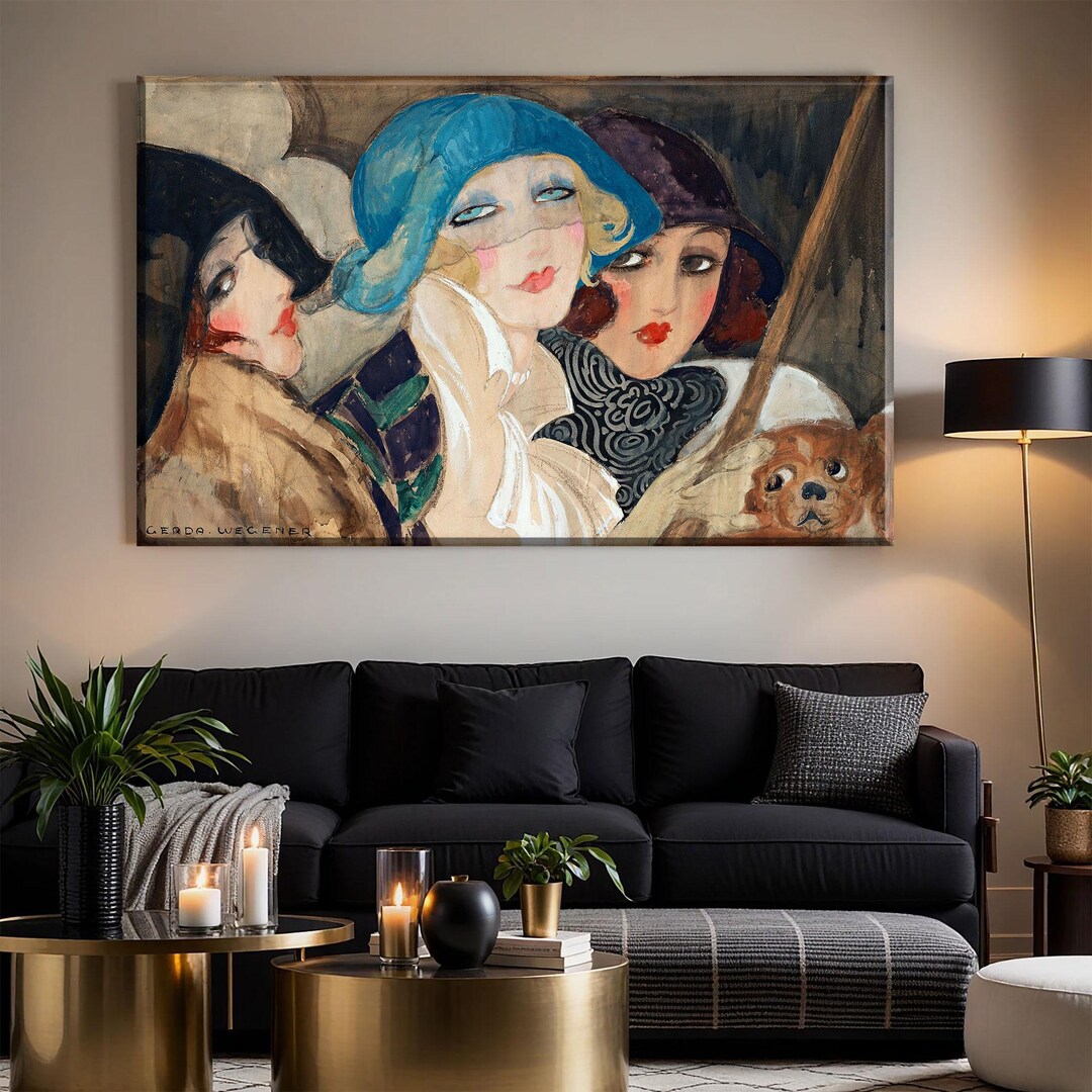 Three Women Under an Umbrella by Gerda Wegener, French Woman Poster ...