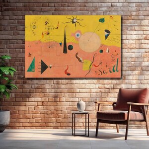 Joan Miro Poster,joan Miró Abstract Surrealism Art,wrapped Surreal ...