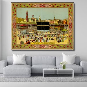 Kaaba, Kaaba Wall Decor, Muslim Wall Art, Muslim Housewarming Printed ...