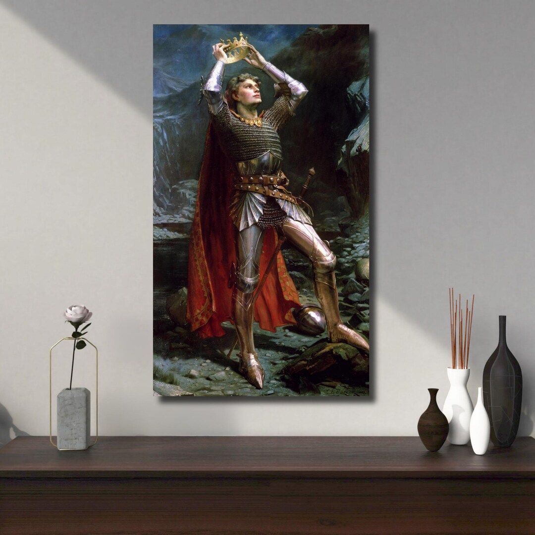 King Arthur Crowning by Charles Ernest Butler Painting Poster Art Print ...