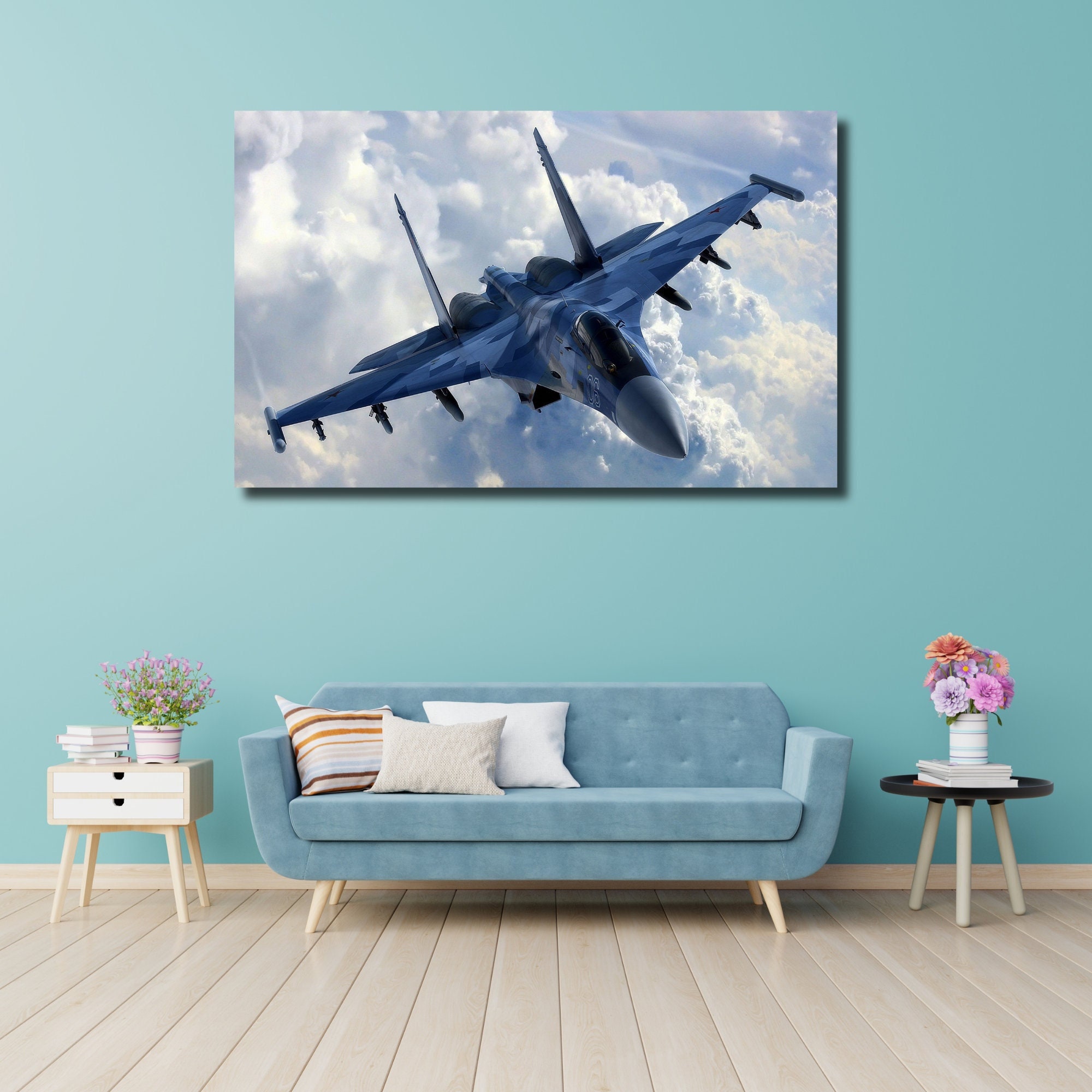 F-16 Falcon Fighter Jet Canvas Wall Art F-16 Military Plane Pattern ...