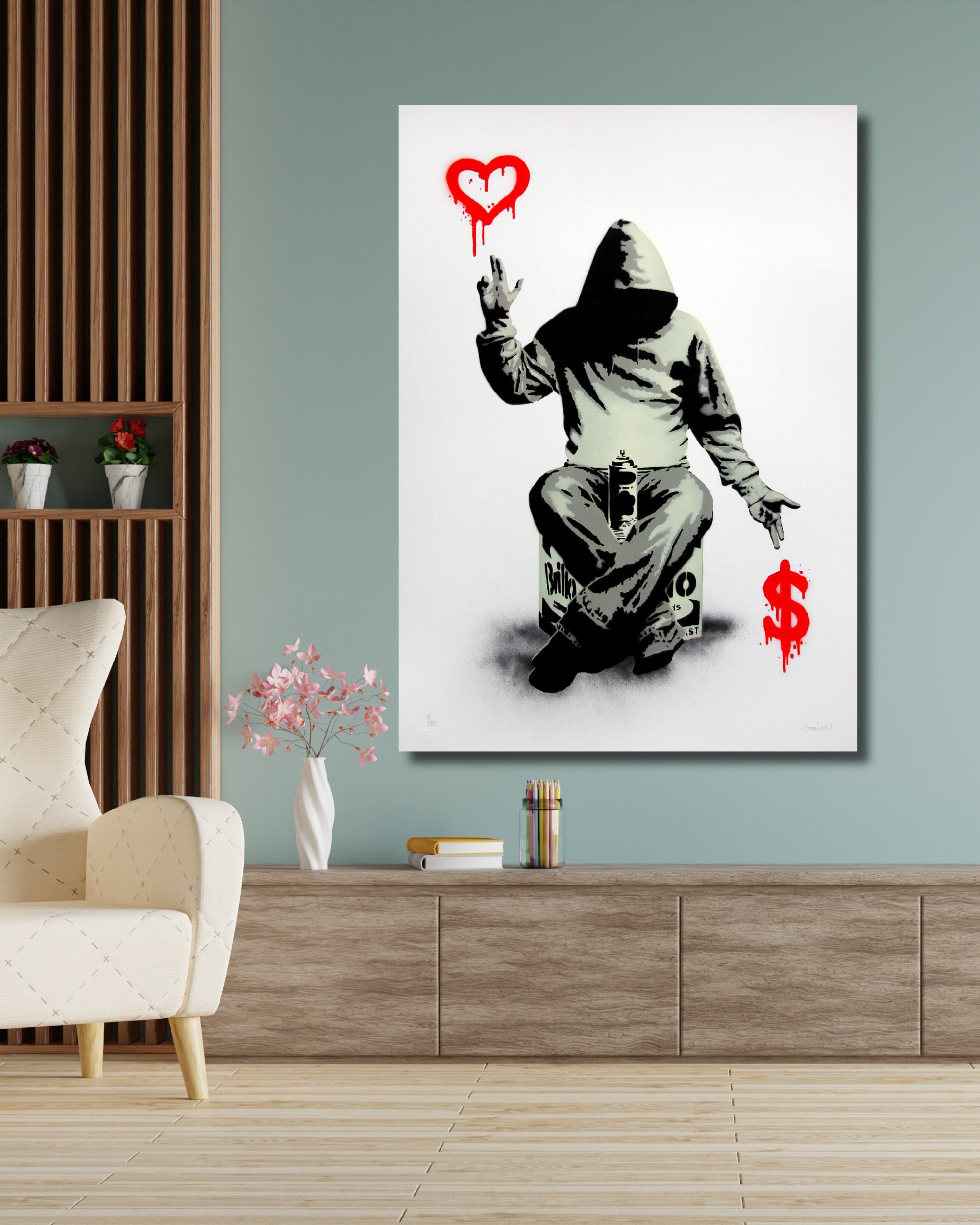 Banksy Dollar Rap Graffiti Street Art Office-home Decor Inspirational ...