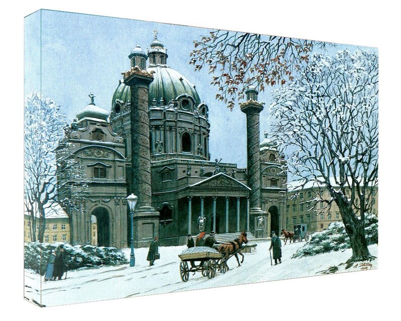 Karlskirche in Wien, by Adolf Hitzell, Hochwertige Leinwand, Wand Kunst ...