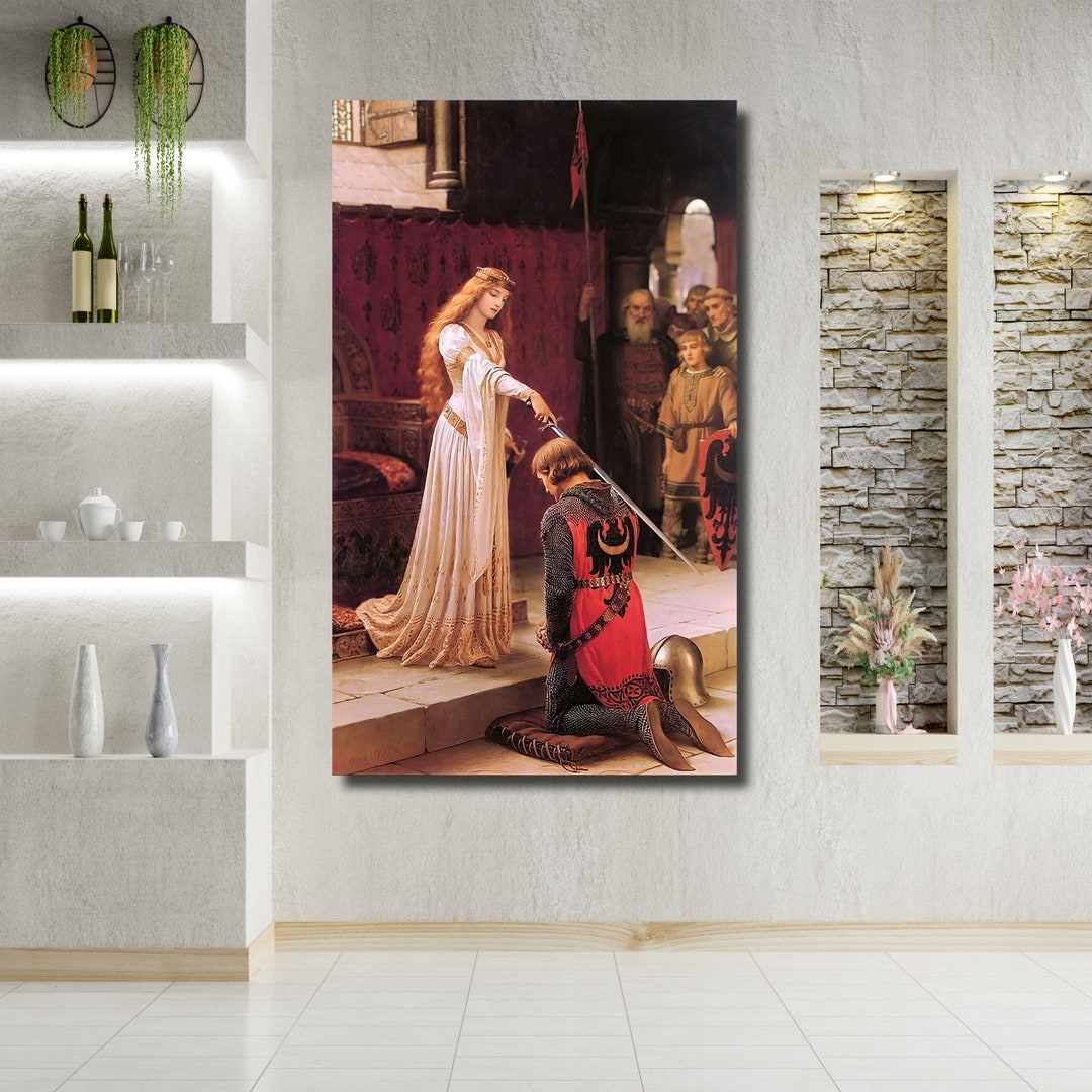 The Accolade Medieval Queen Giving / Canvas Wall Art Poster/ Title of ...