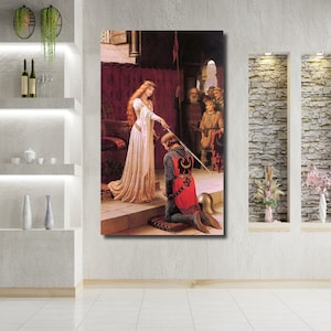 The Accolade Medieval Queen Giving / Canvas Wall Art Poster/ Title of ...