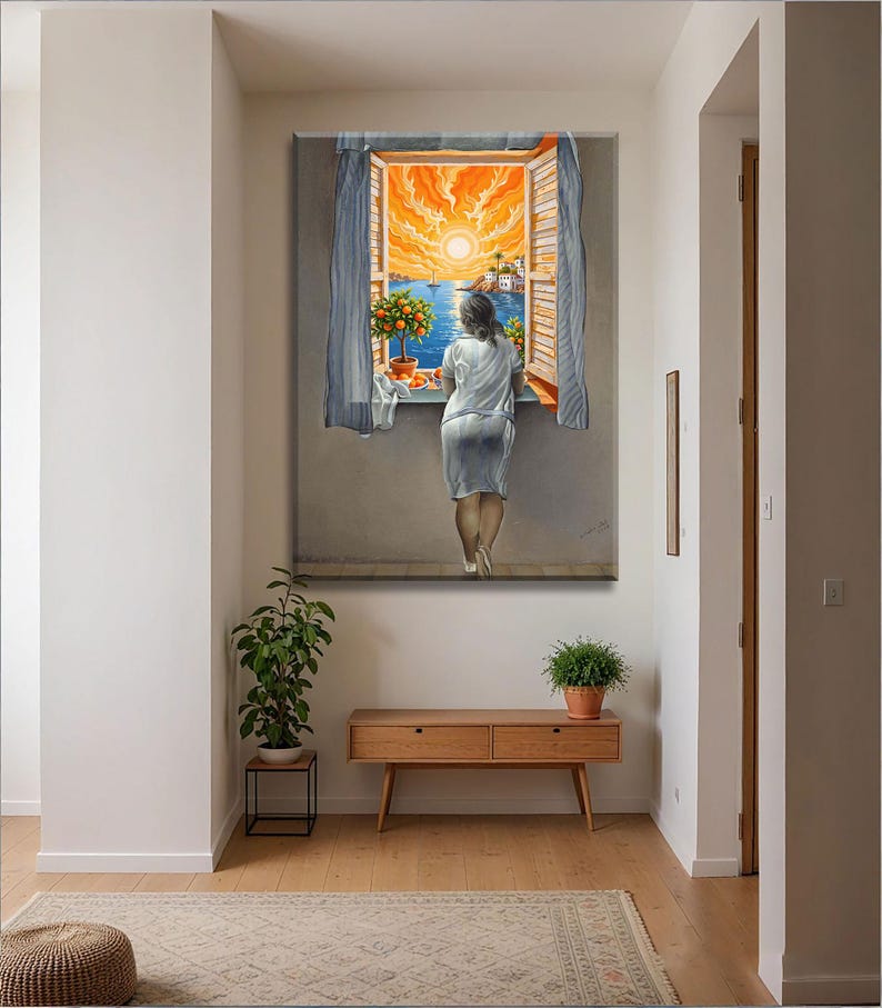 Salvador Dalí Canvas Print: Surrealist Girl at the Window - Etsy