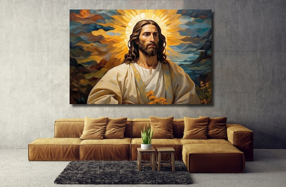 Jesus Christ Canvas Wall Art , Poster , Art Print, World Peace Painting ...